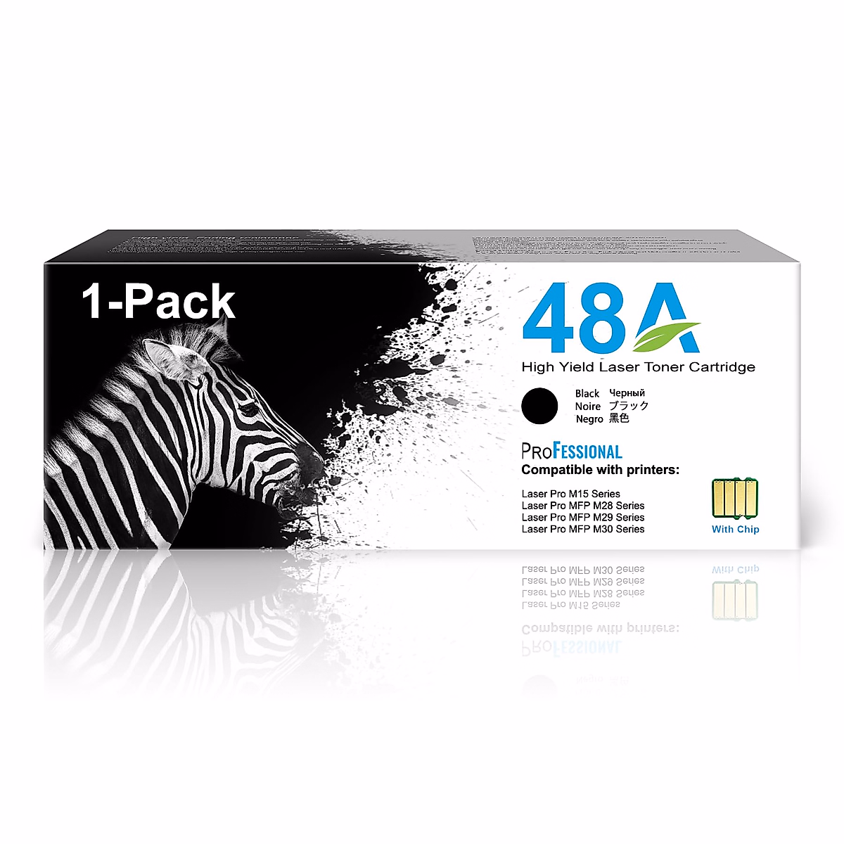 48A Toner Cartridge Black 1-Pack (with Chip) Replacement for HP48A Toner Black Cartridge 48A CF248A Toner Cartridge to use with Laser Pro M15a, M15w; MFP M28a, M29w; MFP M30w, M31w Printer Ink