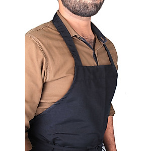 Utopia Wear Chef Kitchen Bib Aprons (2-Pack, Black)