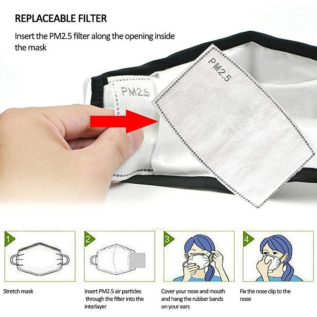 4pcs Fashion Reusable Face_Masks with Breathing Hole - Elastic Earloop Washable Comfortable Face cotton fabric For Adult