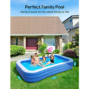 Inflatable Pool, EVAJOY 118'' x 72'' x 20'' Above Ground Pool, Kiddie Pool Large Size Thickened Blow Up Swimming Pools Play Center for Kids Children Family Outdoor Garden Backyard