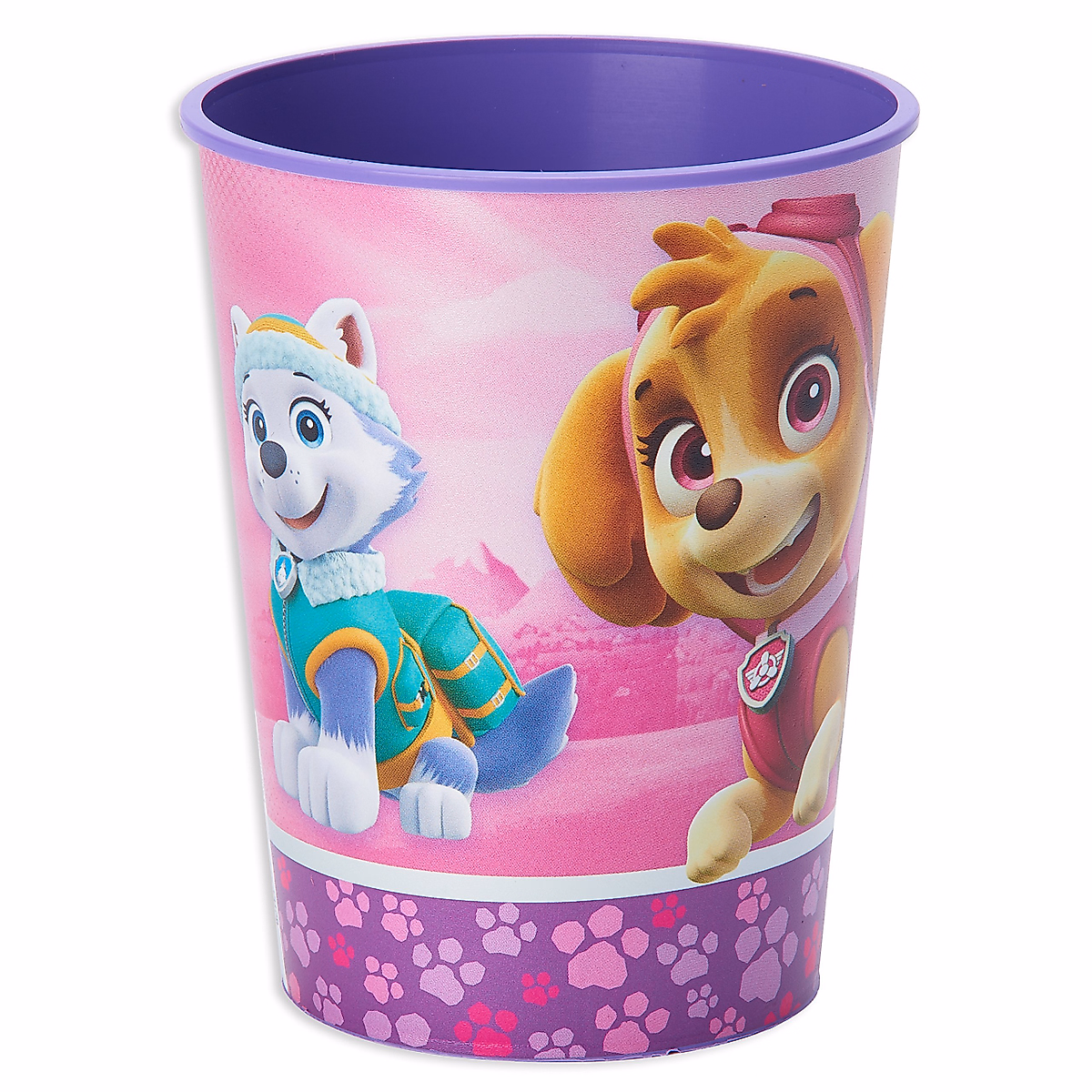 American Greetings Paw Patrol Party Supplies, Pink Plastic Cups (12-Count) & Paw Patrol Party Supplies, 16 oz. Reusable Plastic Party Cups (12-Count)