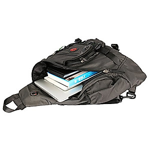 Kawei Knight Large Sling Bag Laptop Backpack Cross Body Messenger Bag Shoulder Travel Rucksack Black