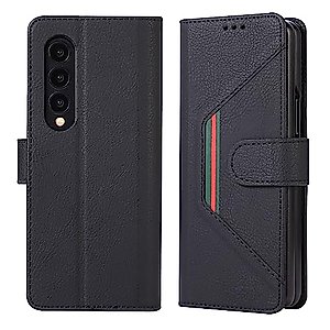 Cell Phone Flip Case Cover Kickstand Case for Samsung Galaxy Z Fold 4 5G Case,Premium PU Leather Wallet Case with Card Holder,Magnetic Closure Shockproof Case Full Body Protection Phone Cover Case ( C
