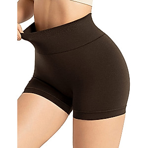 A AGROSTE Women 3.6" Intensify Workout Shorts with Pockets Seamless Scrunch Butt Lifting Gym Shorts High Waist Yoga Shorts