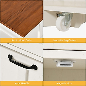 DWVO Trash Can Cabinet with Drawers, Pull Out Trash Can, Hidden Trash Can Cabinet, Garbage Bin Cabinet, Kitchen Island with Trash Can Storage, Ultimate Storage Solutions, White Oak