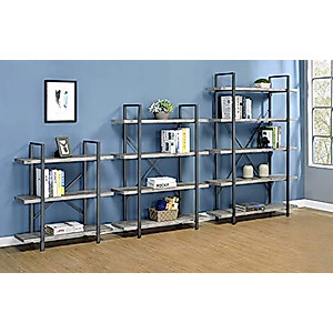 Coaster Furniture Bookcase Grey Driftwood and Gunmetal 805815