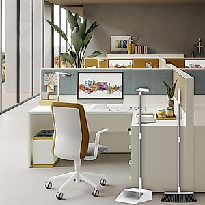 Brooms and Dustpan Set, Stand Up Brooms with Dustpan Combo, 33" Long Handle Brooms, Ergonomically, Comfortable Grip, for Home, Kitchen, Room, Office, Indoor, Outdoor, Floor Sweeping