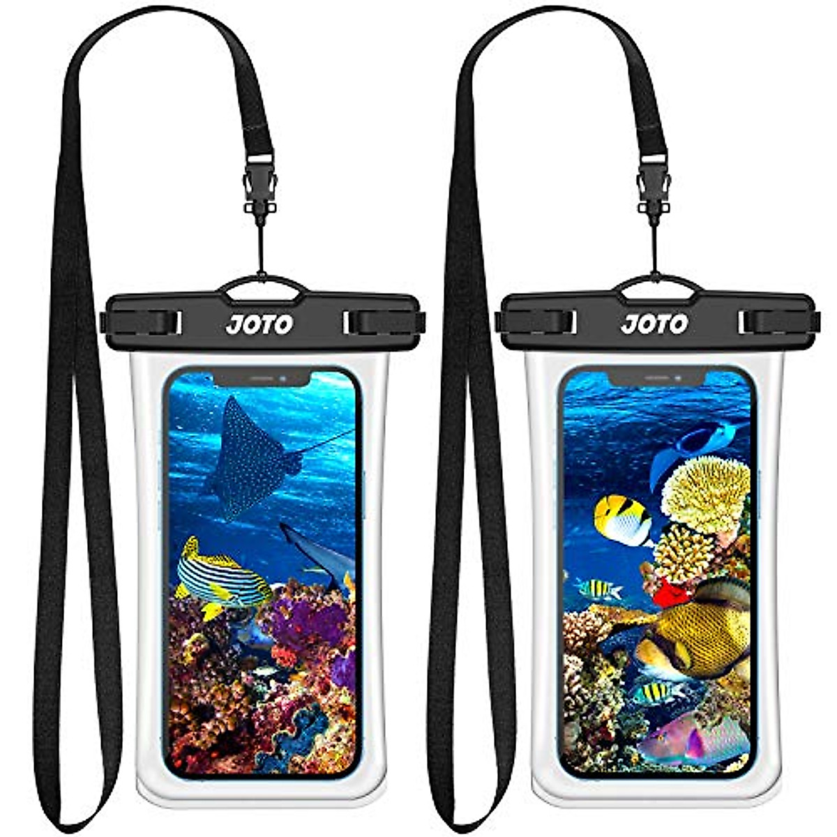 JOTO Waterproof Phone Pouch up to 7.0" Bundle with 1 Universal Waterproof Pouch + 1 Floating Wrist Strap