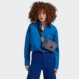 Kipling Womens Abanu Multi Bag, Lightweight, Adjustable Nylon Waist Pack With Multi-compartment Zip Pockets Crossbody Bag, Blackish Tile, 7.5 L X 5 H X 3.25 D US