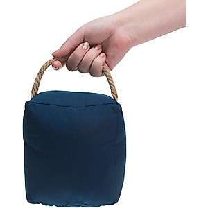 Pavilion Gift Company Open Door Decor - Welcome to Our Loud Crazy Fun House Navy Blue & Silver Door Stopper with Handle