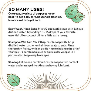 Quinn's Pure Castile Organic Liquid Soap, 32 ounce (Peppermint)