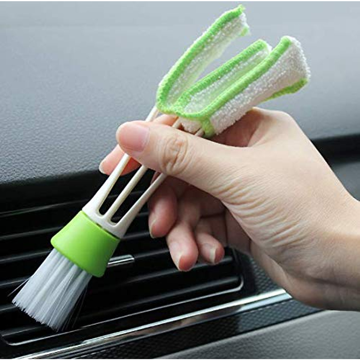 WOIWO Cleaning Brush For Air Outlet Of Two-Headed Car Air Conditioner, Soft Brush For Instrument Panel Dusting, And Cleaning Articles For Interior Decoration