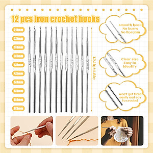 IMZAY 54 Pcs Crochet Needles Set, Crochet Hooks Kit with Storage Case, Ergonomic Knitting Needles Blunt Needles Stitch Marker DIY Hand Knitting Craft Art Tools for Beginners