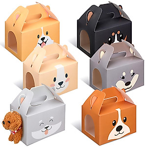 Fainne 24 Pcs Party Favors Boxes Treat Boxes Foldable Gift Boxes Candy Goodie Boxes Decorations Adopt Pet Gift for Birthday Wedding Bridal Shower Party Favors(Cute Dog)