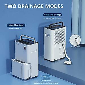 50 Pints Dehumidifier for Basement, Britsou Dehumidifiers for Home with Drain Hose - Quiet Smart Dehumidifier with 3 Modes, 24 Hr Timer - Ideal for Home Bedroom, Bathroom