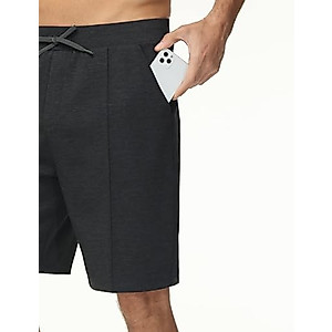THE GYM PEOPLE Men's Workout Shorts Drawstring Athletic Loose Fit Lounge Sweat Shorts with Pockets Dark Heather Grey