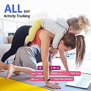 MorePro Fitness Tracker with Heart Rate Monitor, Blood Pressure Watch for Women Kids, Waterproof Fitness Watch with Blood Oxygen Sleep Tracking, Activity Step Tracker Calorie Counter for Android iOS