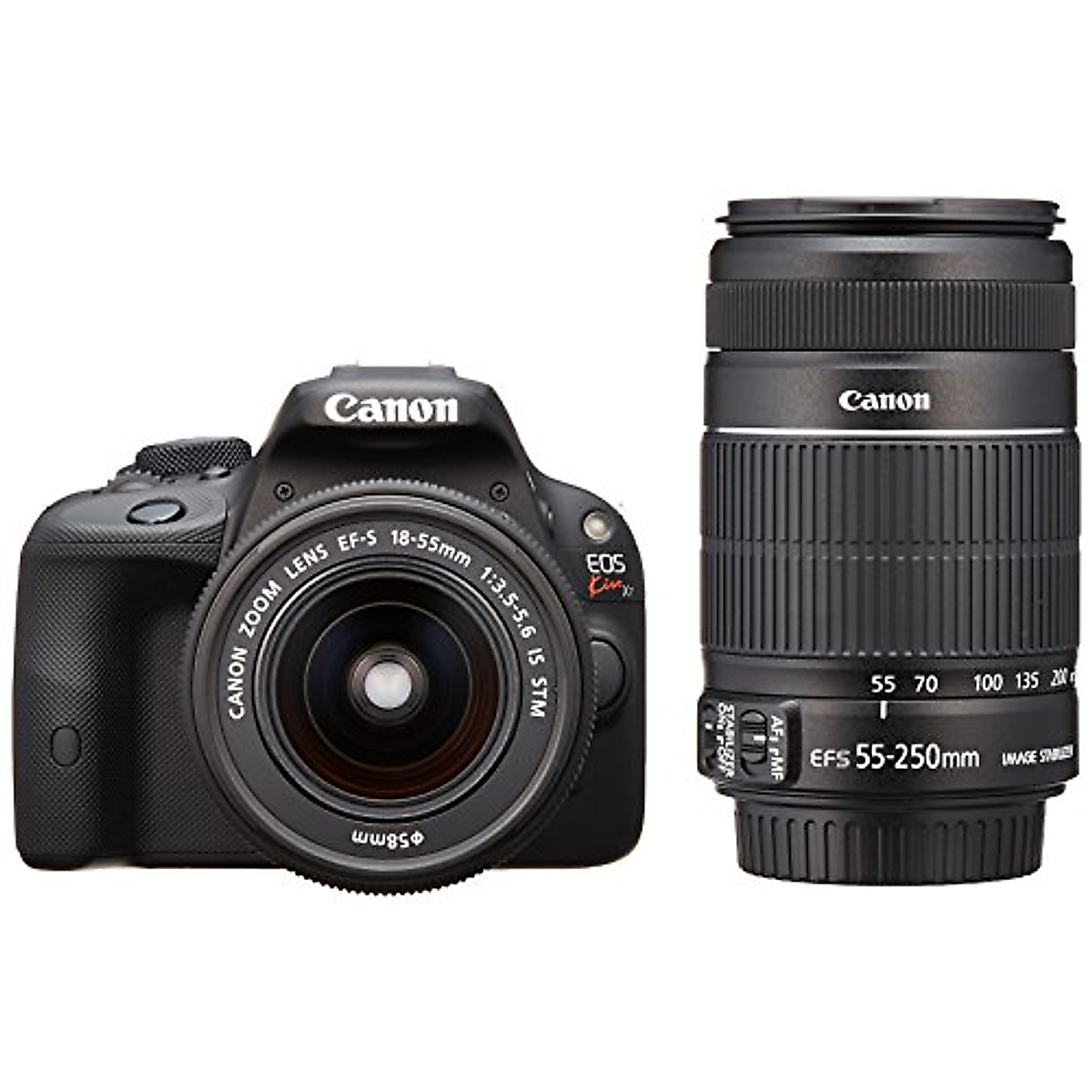 Canon DSLR Camera EOS Kiss X7 with EF-S18-55mm and EF-S55-250mm - International Version (No Warranty)