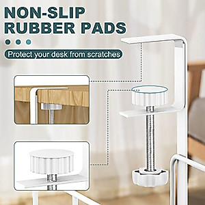 Under Desk Cable Management Tray, 15.7'' White No Drill Steel Desk Cable Organizers, Wire Management Tray Cable Management Rack, Desk Cable Tray with Wire Organizer and Desk Cord Organizer