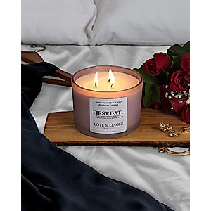 Romantic Candles | Valentines Candle | Luxury Soy & Beeswax Candles for Home | 16 oz. Large Jar 3 Wick Candle | Love Candle | Candle Gift | Engagement Candle