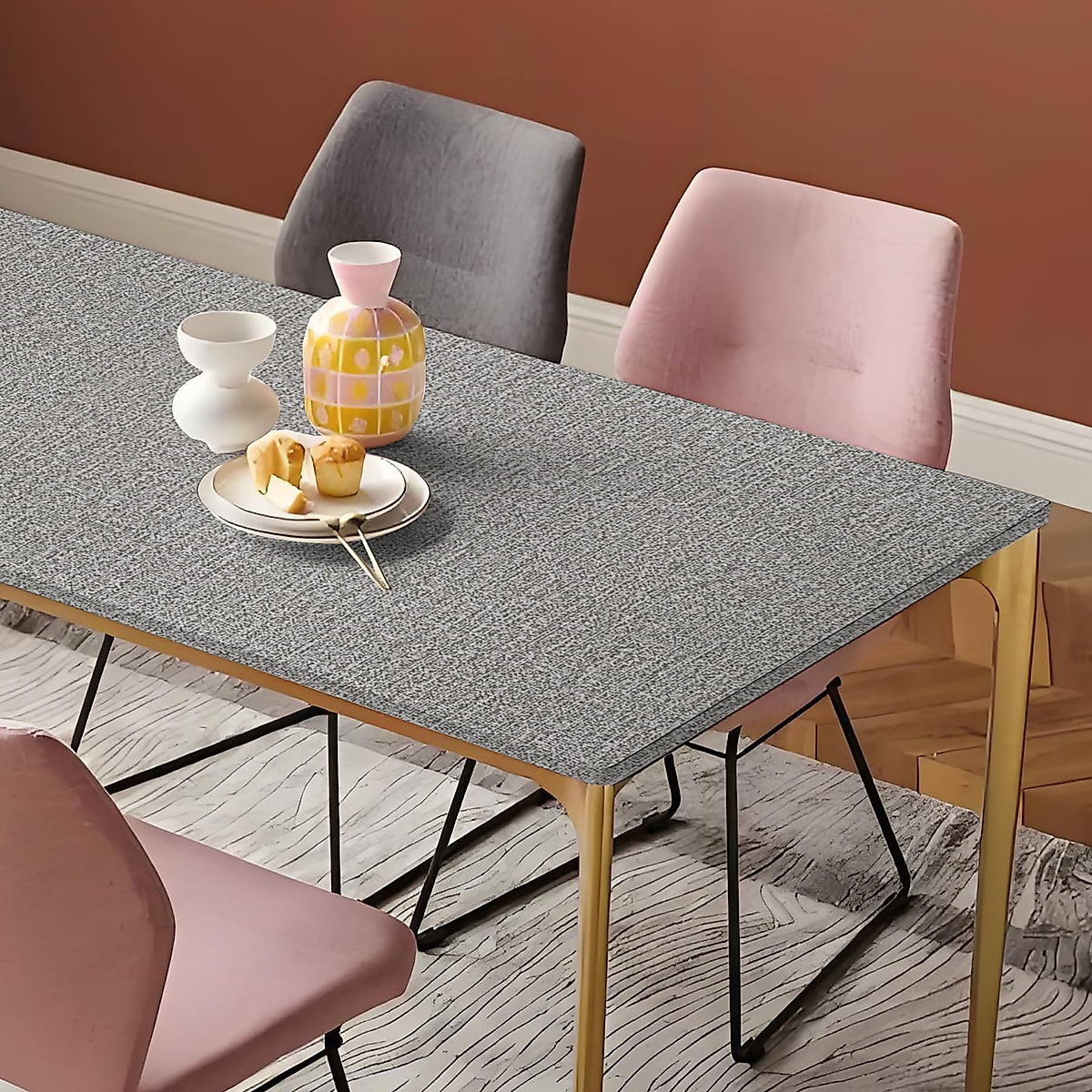 Guvana 15.7"×118" Peel and Stick Wallpaper Grasscloth Wallpaper Textured Grey Self Adhesive Removable Wall Paper for Bedroom Living Room Gray Linen Grass Cloth Contact Paper for Cabinets Decor Vinyl