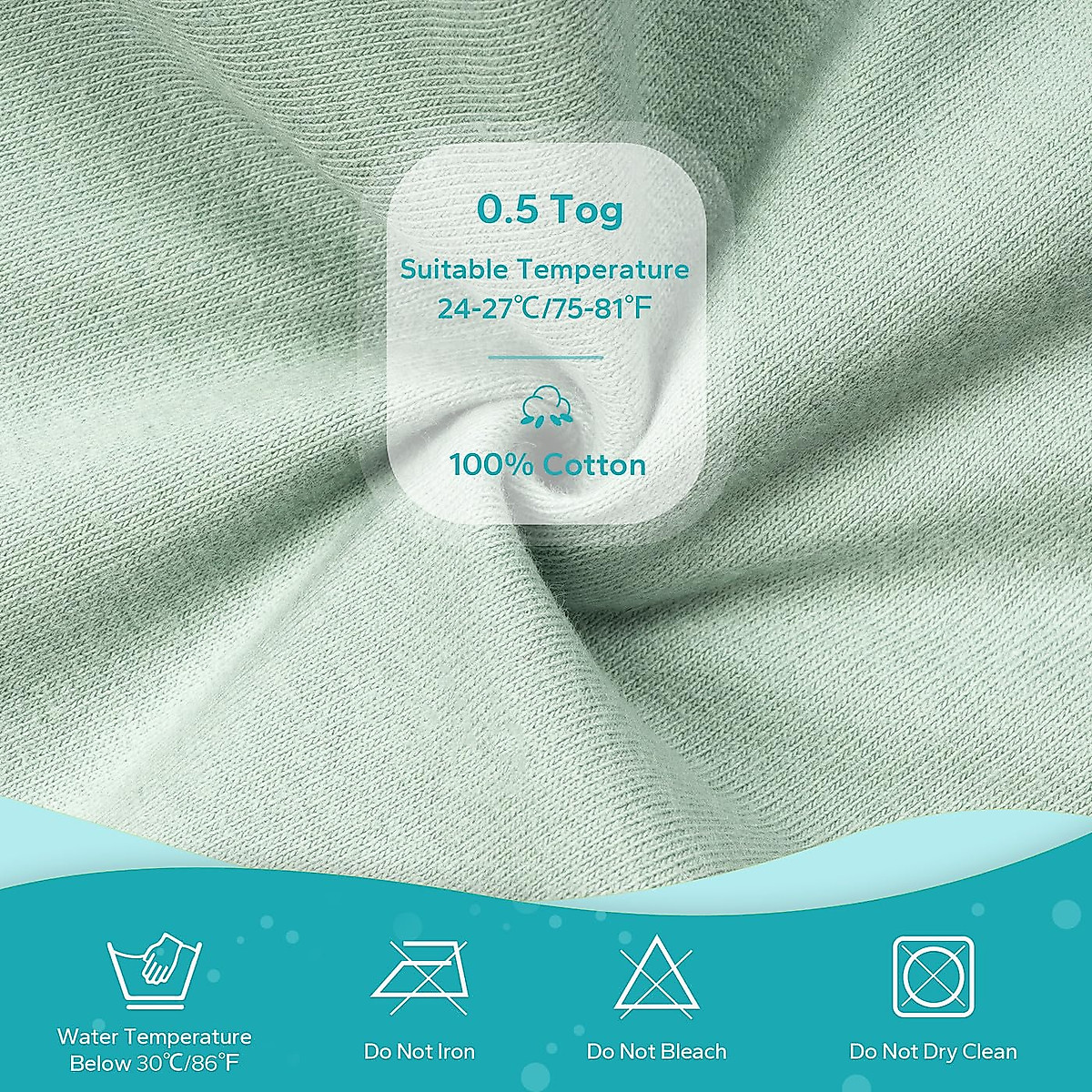 ZIGJOY Shark-Fin Transition Swaddle - 1.0 Tog Baby Sleep Sack Soft Cotton Transitional Baby Wearable Blanket with 2-Way Zipper, Hemp Grey, 0-3 Months