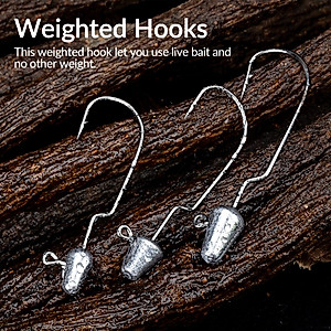 THKFISH 20Pcs Jig Head Bullet Bass Fishing Jig Head High Carbon Steel Offset Round Bend Fishing Hook for Bass Trout Freshwater Saltwater 20pcs #2/0-1/8oz(3g)
