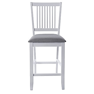 DUHOME Wood Bar Stools Set of 2, Counter Height Chairs Upholstered Barstool with Backrest Farmhouse Counter Stools for Kitchen Islands, White