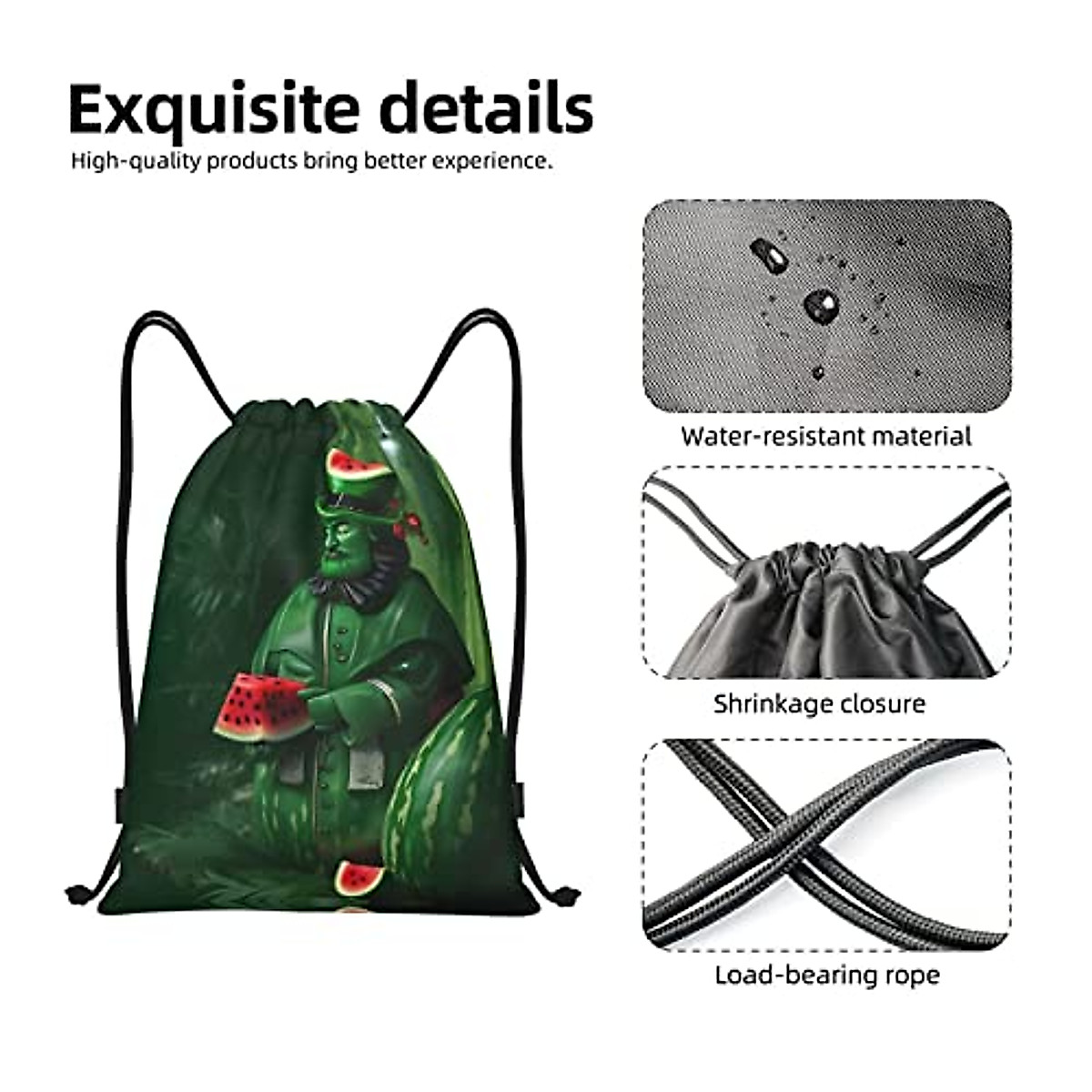 vacsAX Patrick's Watermelon Festival Drawstring Backpack Sport Swim Bag Gym Sack Sackpack For Women Men Sports Gym Beach Sackpack