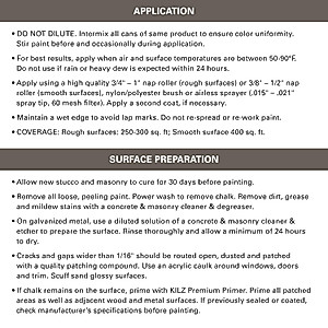 KILZ Self-Priming Masonry, Stucco and Brick Paint, Interior/Exterior, Flat, Gray, 1 Gallon