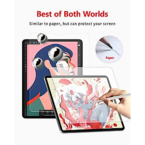 BERSEM Paperfeel Glass Screen Protector compatible with iPad Pro 11 inch (2021&2020&2018 Models) iPad Air 4th Generation (10.9 inch,2020) with Alignment Tool Anti Glare/Anti Fall/Case Friendly
