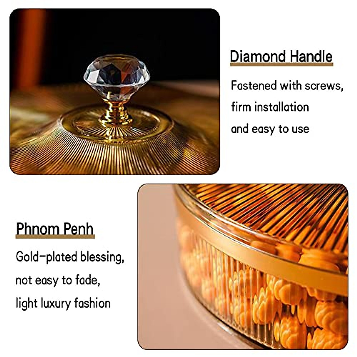 Snack Serving Tray,Large Capacity Stackable Snack Tray,Divided Serving Tray with lid,Household Divided Serving Tray,Fruit Platter Tray for Parties,Suitable for Cookies,Nuts,Candies