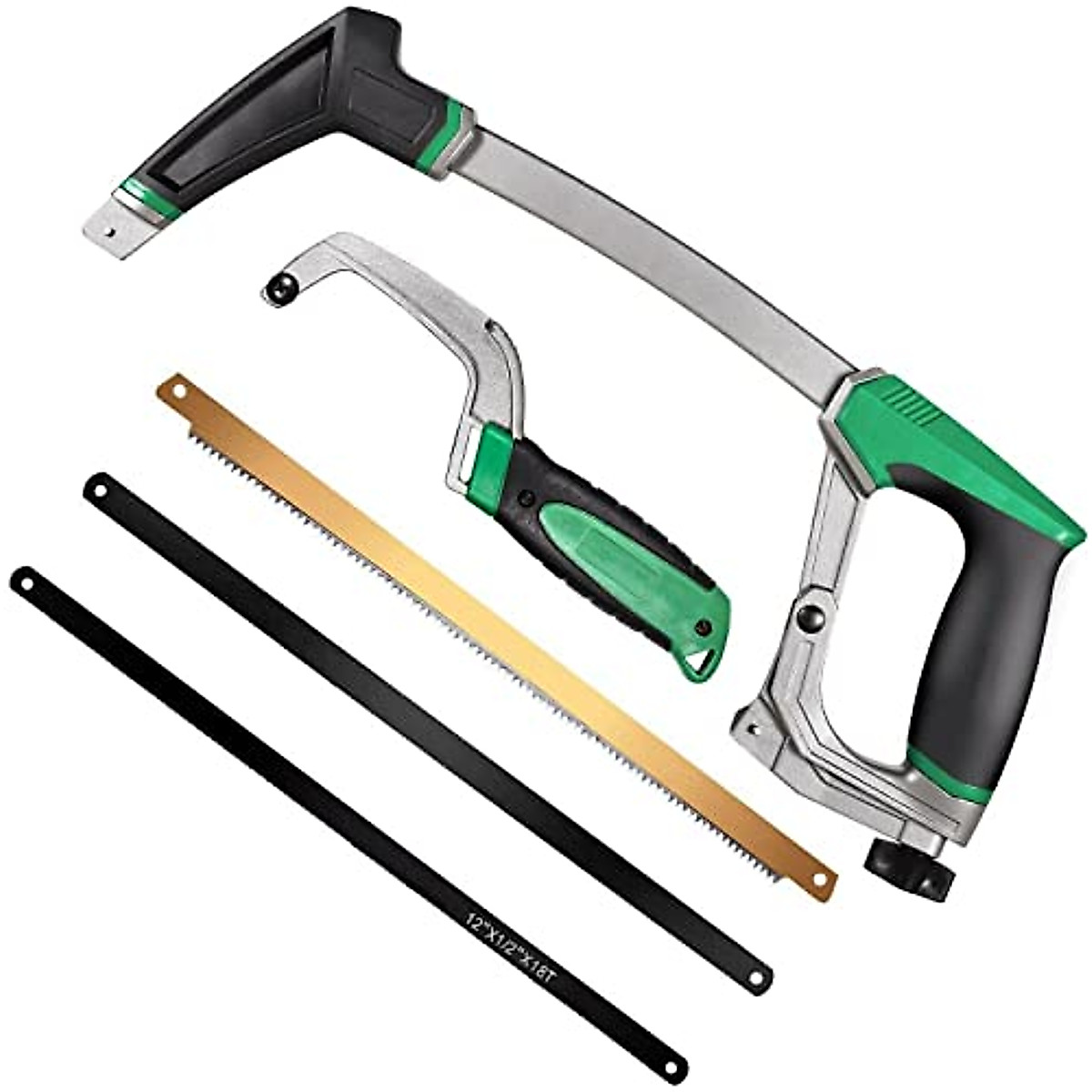 Hacksaw Frame Set, Standard and Mini Hacksaw, 12" Replaceable Blade