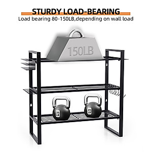 Volin Crik Power Tool Organizer,5 Drill Holder Wall Mount, 4 Layer Heavy Duty Metal Tool Shelf, Garage Tool Organizers and Tool Storage Rack，with Screwdriver Holder/Plier Holder/Hammer Holder