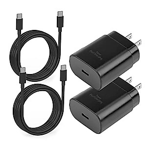 2 Pack 25W USB C Wall Charger,Super Fast Charger Block and 5FT USB-C Charger Cable Fast Charging for Samsung Galaxy S22/S22 Ultra/S22+/S21/S21Ultra/S21+/S20/S20Ultra/Note20/Note 20Ultra/Note10+
