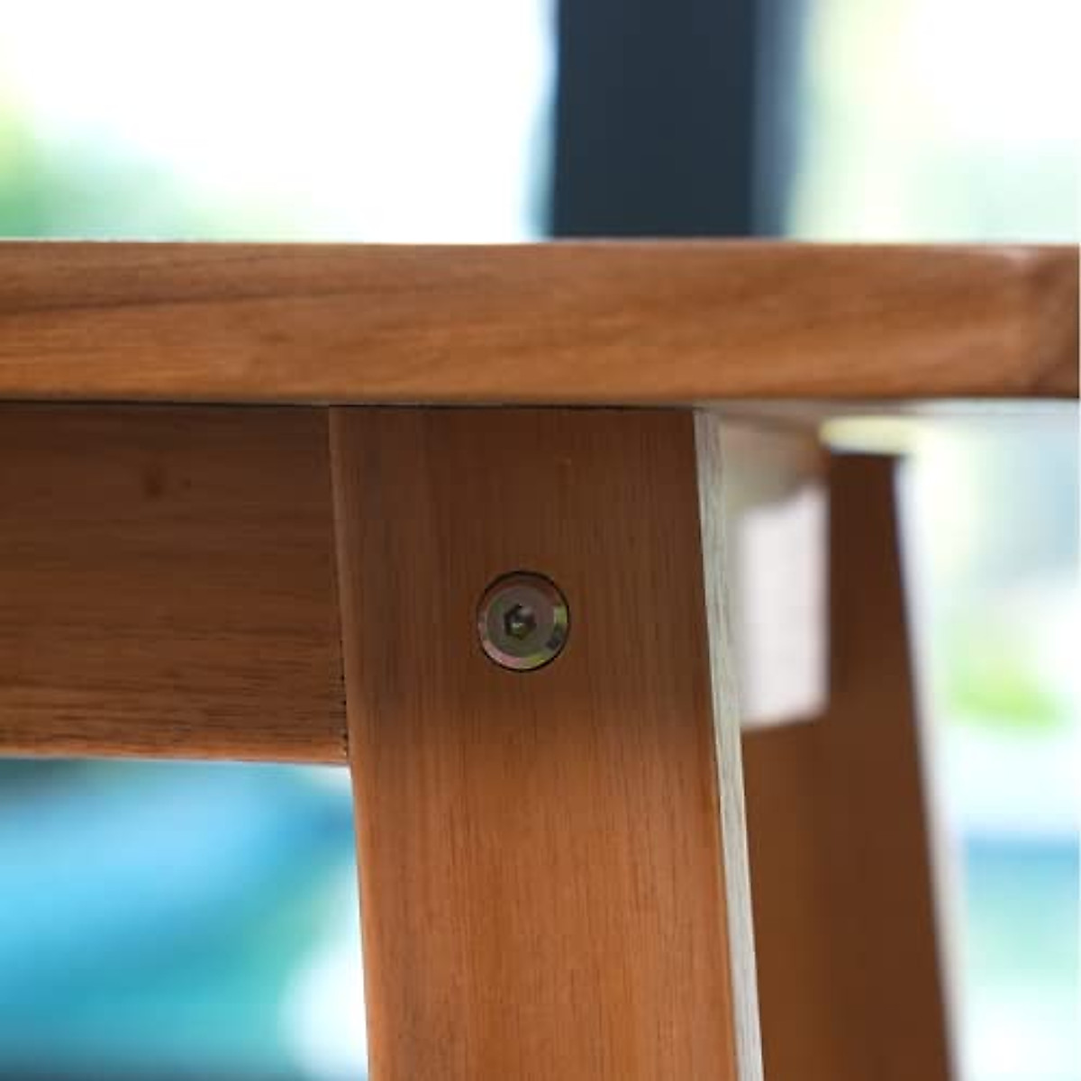 Acacia Wood Stool Rectangle Top Chairs Best Ideas End Tables for Sofas Sub-Stool for Living Room Bedside Strong Weight Capacity Upto 350 LBS, Natural Color