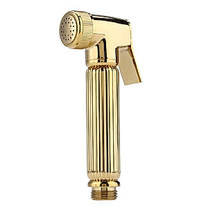 Antique Brass Handheld Bidet Toilet Sprayer Kit, Full Pressure & Leakproof, Adjustable Water Flow, Cleans Baby Cloth Diapers Easily, with Complete Accessories, Brass Color