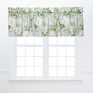 C&F Home Colonial Williamsburg Magnolia Cotton Window Treatment Curtain Valance Garden Valance Green and White Floral 15.5" X 72" Curtains for Window Living Dining Bedroom Kitchen Premium Window