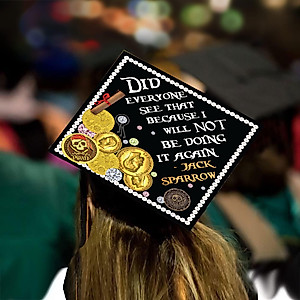 Tassel Toppers Pirates of the Caribbean Grad Cap Topper, Graduation Cap Decor Funny Phrases, Graduation Cap Decorations