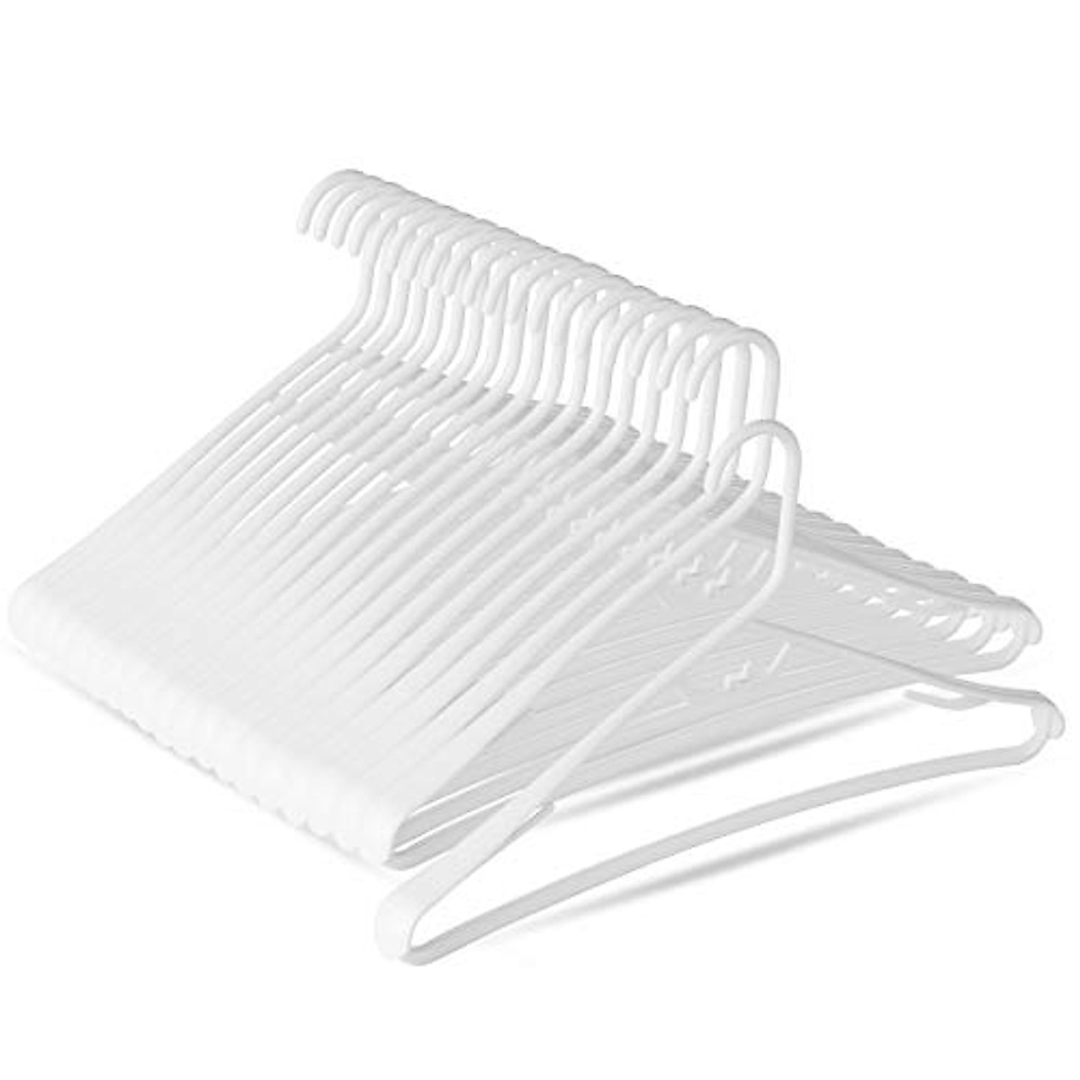 Heavy Duty Wide Suit Hangers for Coats, Sweaters, and Jackets - Pack of 20 Wide Shoulder Hangers with Accessory Hooks for Hanging Ties and Belts - Keeps Clothes in Shape and Saves Closet Space