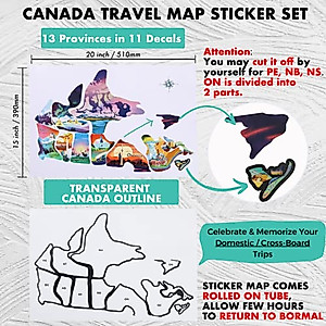 RV State Sticker Travel Map of the United States & Canada | ACIMONE Map Sticker of States & Provinces Visited Map | Anti-fade & Waterproof RV Vinyl Decals | 50 States in 47 Stickers & 13 Provinces in