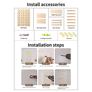 HEYSONG Pegboard Wall Organizer Panels Wooden Pegboard Wall Mount, Hanging for Garage Kitchen Living Room Bathroom Office (la0012USA)