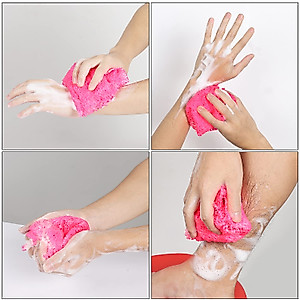 African Net Long Bath Net Sponge,JASSINS African Bathing Body Exfoliating Net Shower Body/ Back Scrubber Skin Smoother,Stretch Length to 66 INCH (Pink)