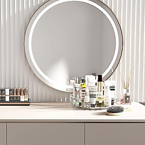 QOTOLY 12.8” Lazy Susan Organizer 6 Pack Lazy Susan Turntable Organizer 360° Rotating Organizer with Handle & 2.3" Raised Edge for Refrigerator Cabinet Kitchen Pantry Bathroom Countertop Table Dresser