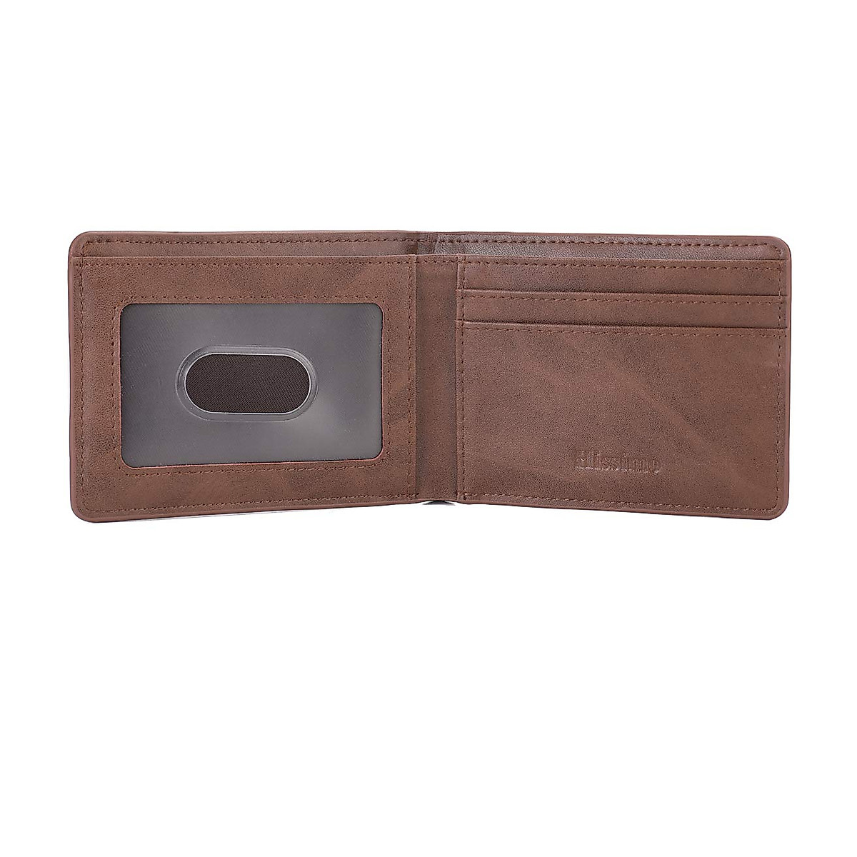 Mens Slim Front Pocket Wallet ID Window Card Case with RFID Blocking - Coffee with Quick Slot