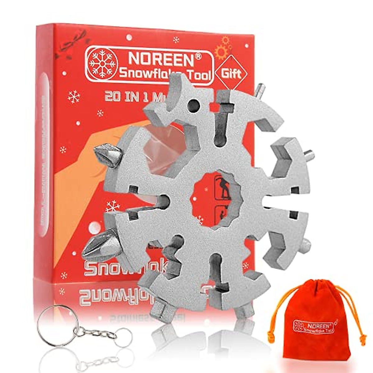 Snowflake Multitool Christmas Gifts for Men Stocking Stuffers, Cool Tools and Gadgets for Men Birthday Gifts for Boyfriend, Husband, Grandpa, Unique Christmas Gifts, White Elephant Gifts for Adults