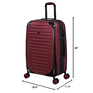 it luggage Lineal 28" Hardside Checked 8 Wheel Expandable Spinner, Red