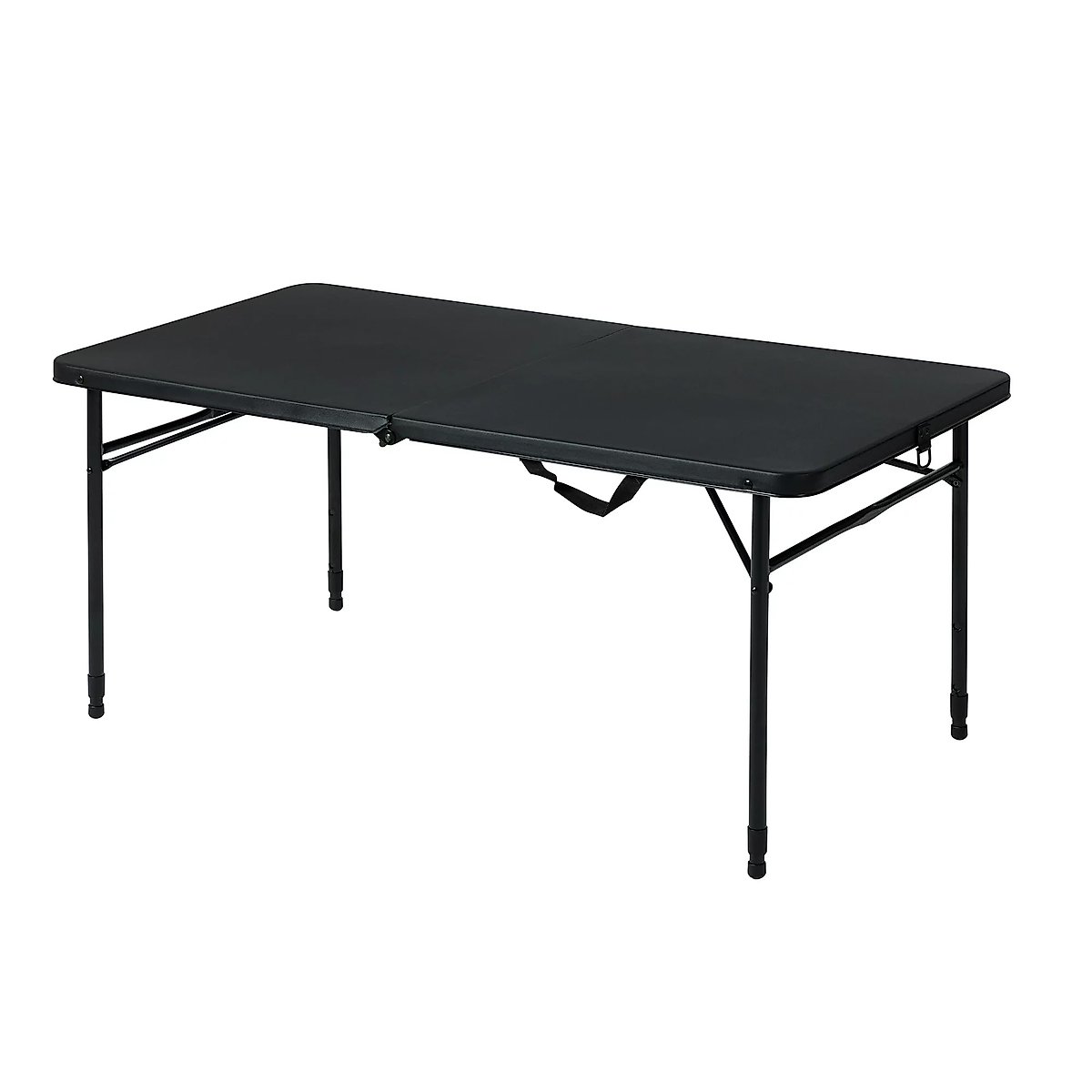 GEEYOU Versatile and Portable: 4-Foot Fold-in-Half Adjustable Table in Rich Black | Convenient and Space-Saving Solution