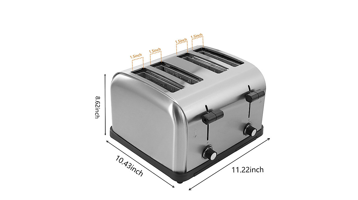 Clivia 4 Slice Commercial Toaster for Heavy Duty Use