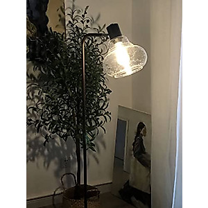 ELYONA Farmhouse Standing Light, Bubble Glass Tall Pole Lamp, Adjustable Industrial Floor Lamp for Bedroom Living Room Office, Edison 6W Bulb Included, Oil Rubbed Bronze Finish